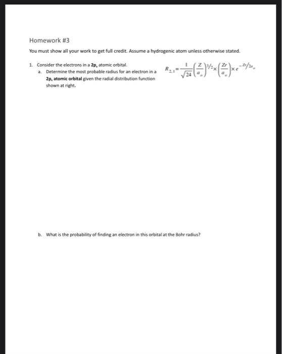 Solved Homework \#3 You must show all your work to get full | Chegg.com