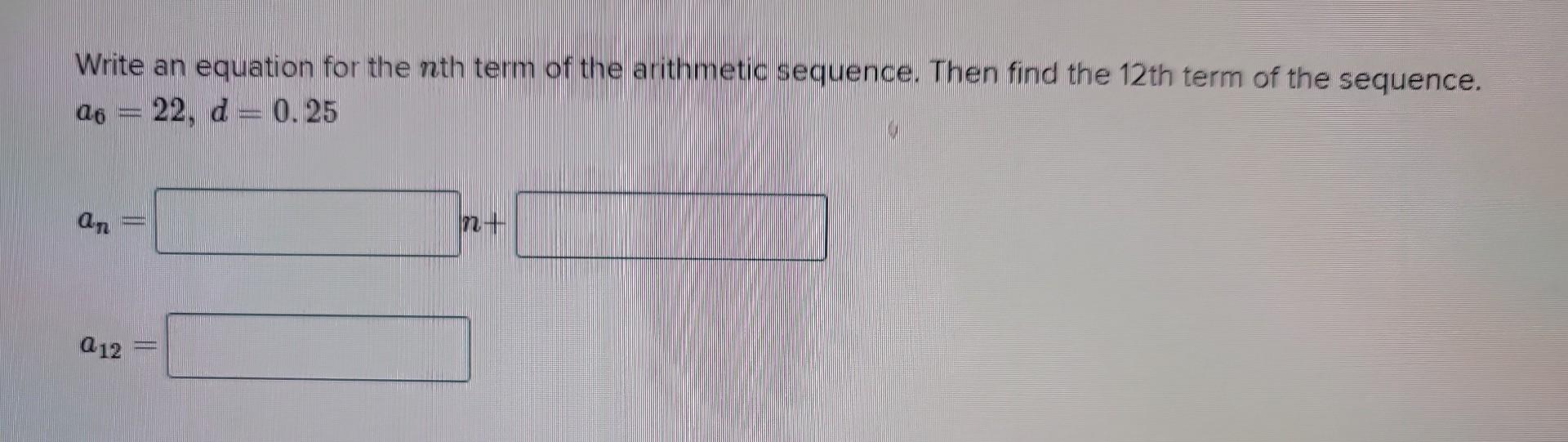Solved Write an equation for the nth term of the arithmetic | Chegg.com