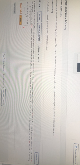 Solved Request Extension ment Submission & Scoring ament | Chegg.com