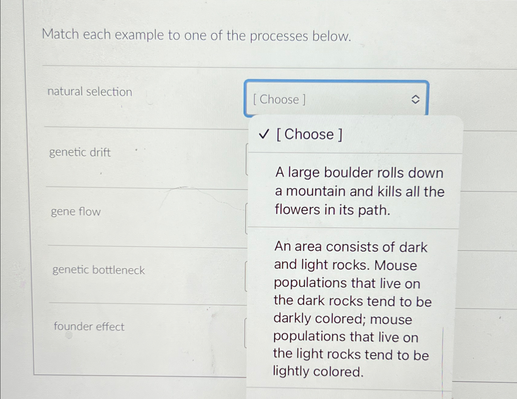 Solved Match each example to one of the processes | Chegg.com