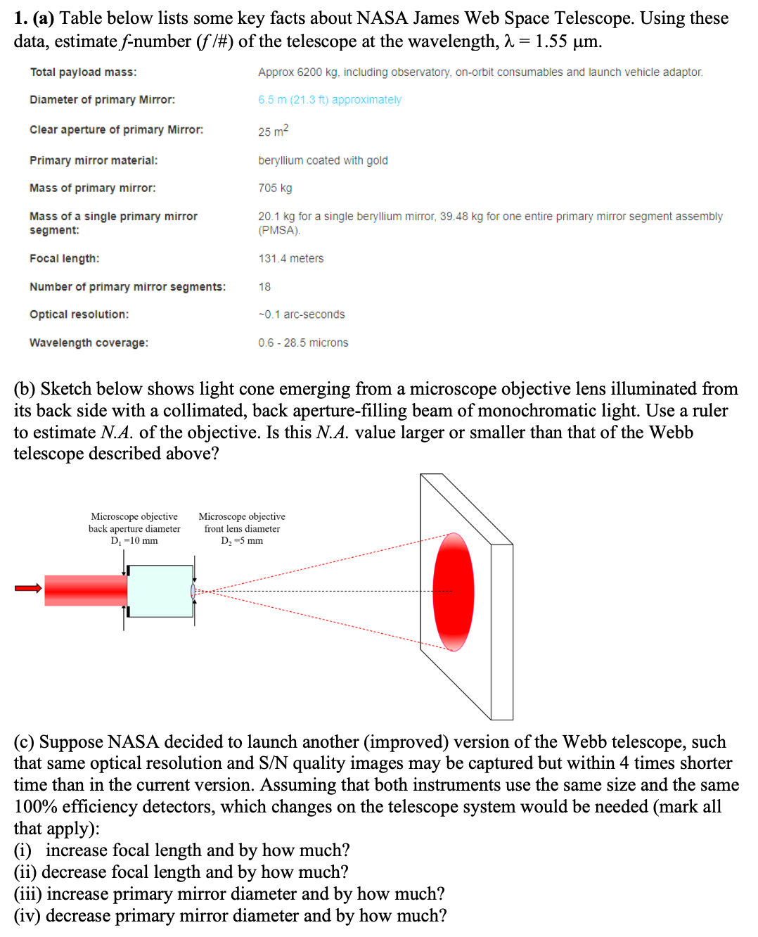(a) ﻿Table below lists some key facts about NASA | Chegg.com