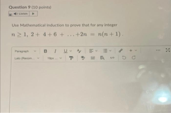 Solved Question 9 (10 points) Listen Use Mathematical | Chegg.com