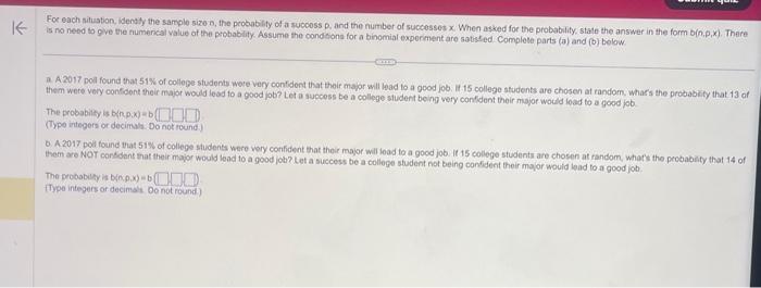 Solved For each situstion, idenaly the sample sizon, the | Chegg.com