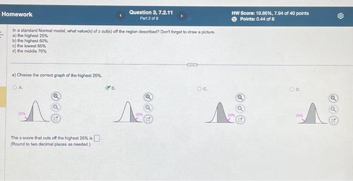 Solved In a standard Narmal model, what value(s) of z aut(s) | Chegg.com