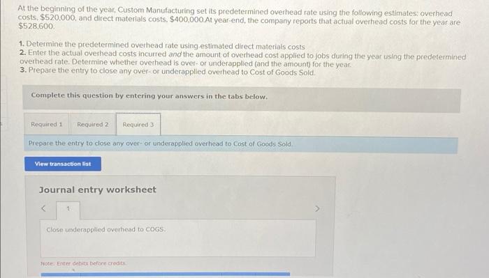 Solved Exercise 19-26 (Algo) Computing applied overhead and | Chegg.com