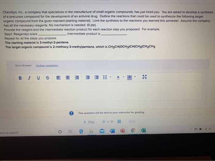Solved ChemSyn, Inc., a company that specializes in the | Chegg.com