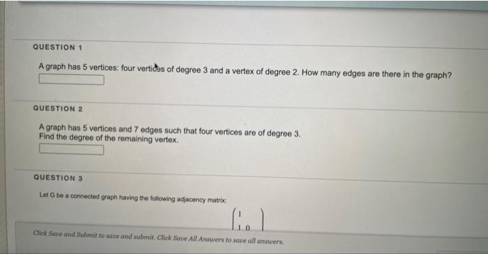 Solved A graph has 5 vertices: four verticts of degree 3 and | Chegg.com