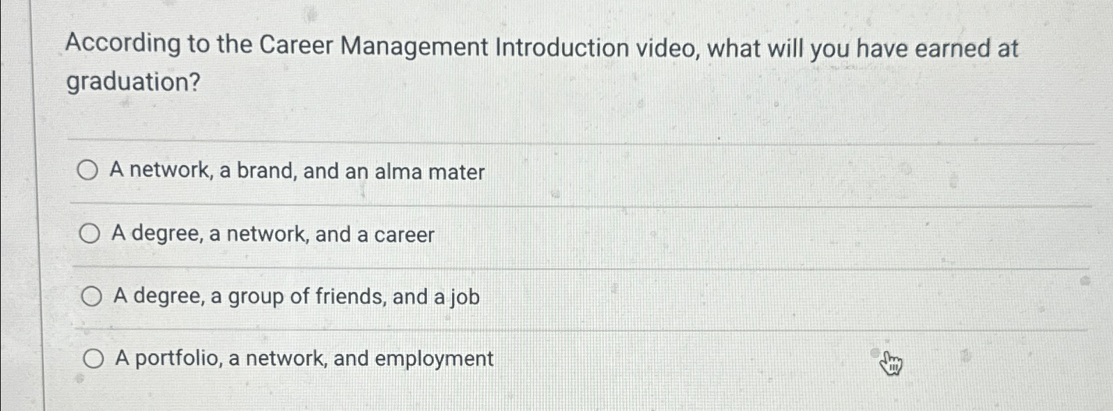 Solved According to the Career Management Introduction | Chegg.com