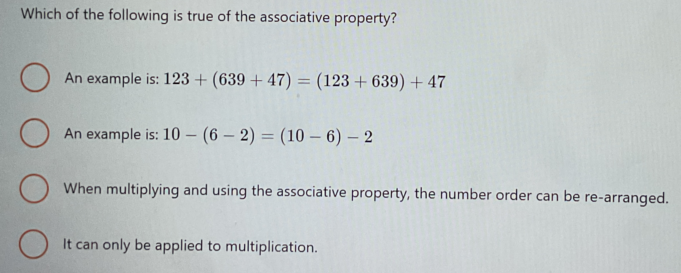 Solved Which of the following is true of the associative | Chegg.com