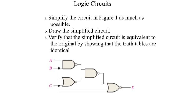 Solved Logic Circuits a. Simplify the circuit in Figure 1 as | Chegg.com