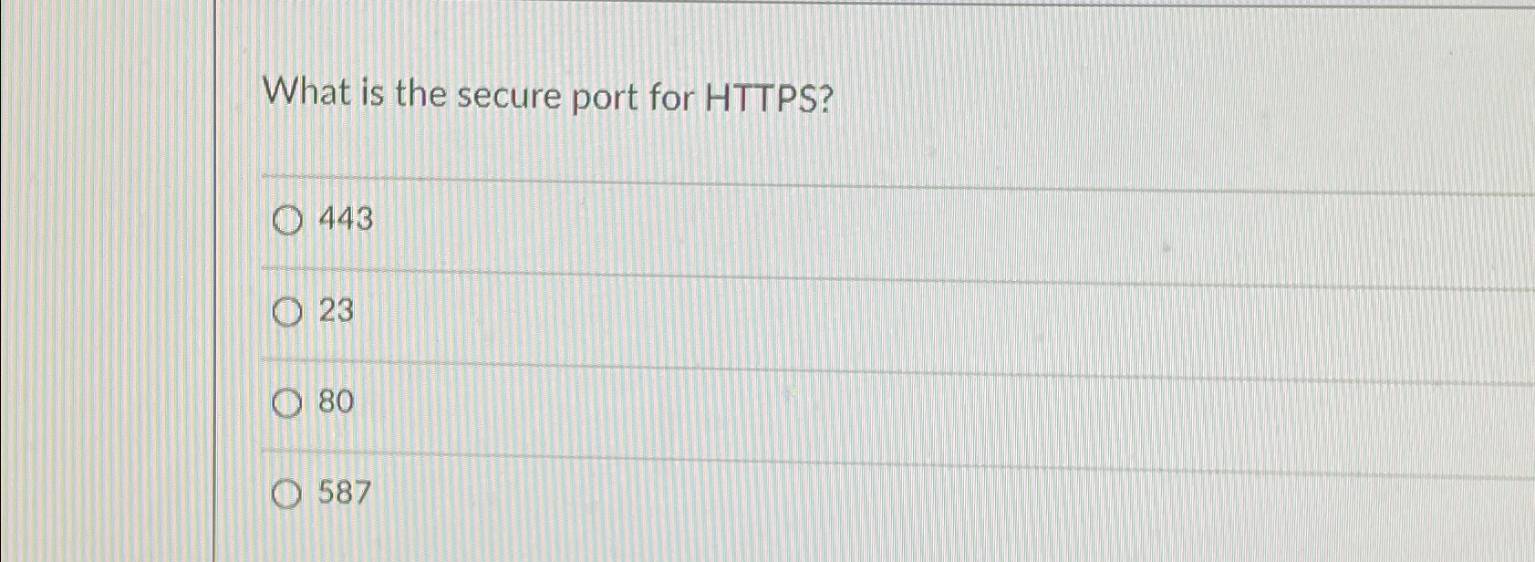 Solved What is the secure port for | Chegg.com