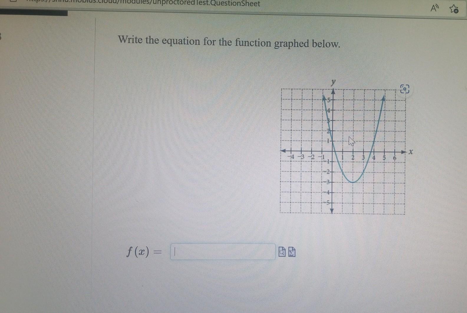 Solved Write the equation for the function graphed below. | Chegg.com