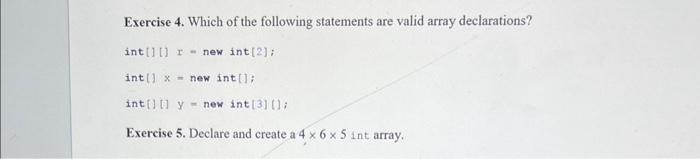 Solved Exercise 4 Which Of The Following Statements Are