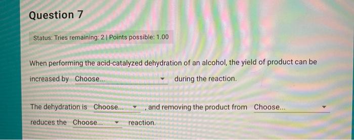 Solved Question 7 Status: Tries remaining 2 | Points | Chegg.com
