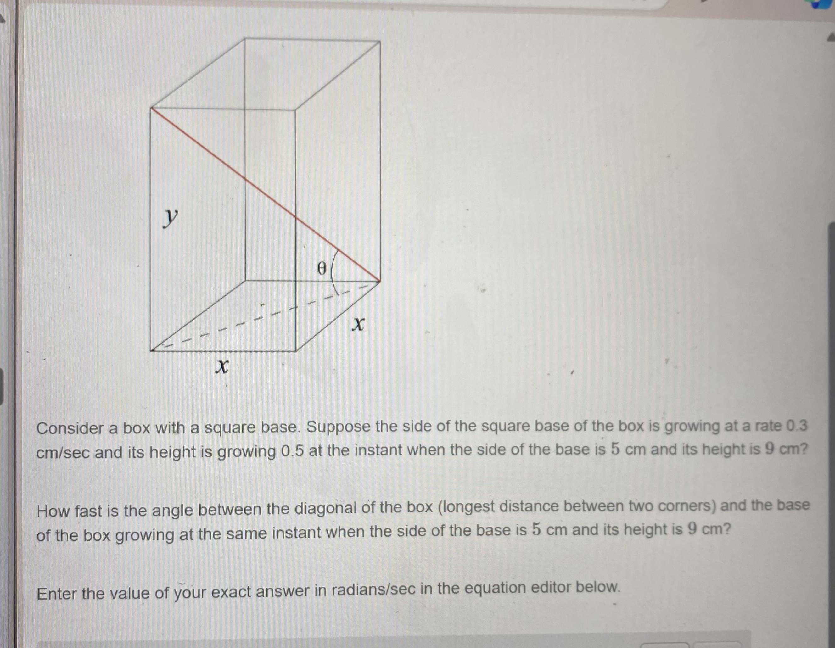 Solved How to solve Consider a box with a square base. | Chegg.com