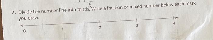Solved 7. Divide the number line into thirds. Write a | Chegg.com