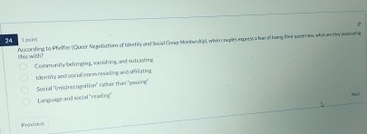 Solved according to queer NEgotiations of identity and | Chegg.com