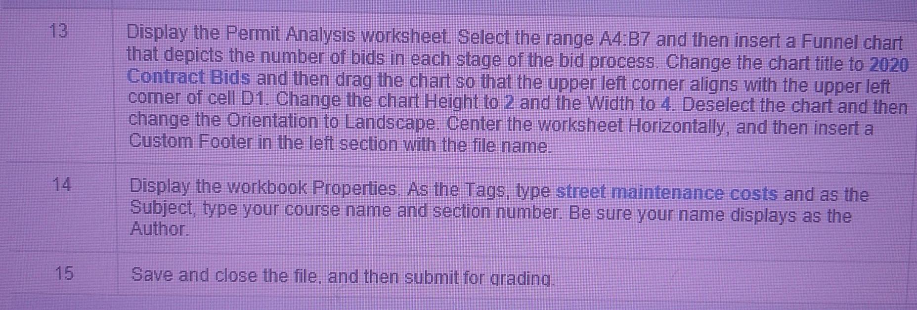 Solved 1 Open The Excel Workbook 6317
