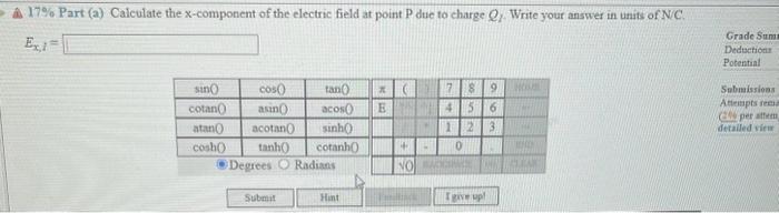 Solved (13%) Problem 3: A positive charge of magnitude | Chegg.com