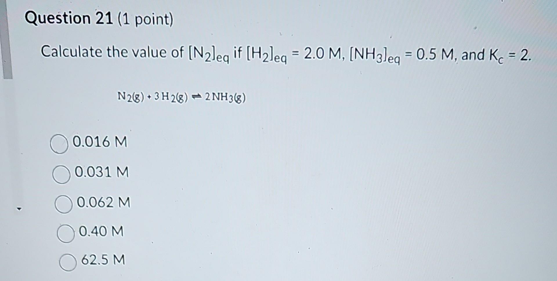 Solved Calculate the value of [N2]eq if | Chegg.com