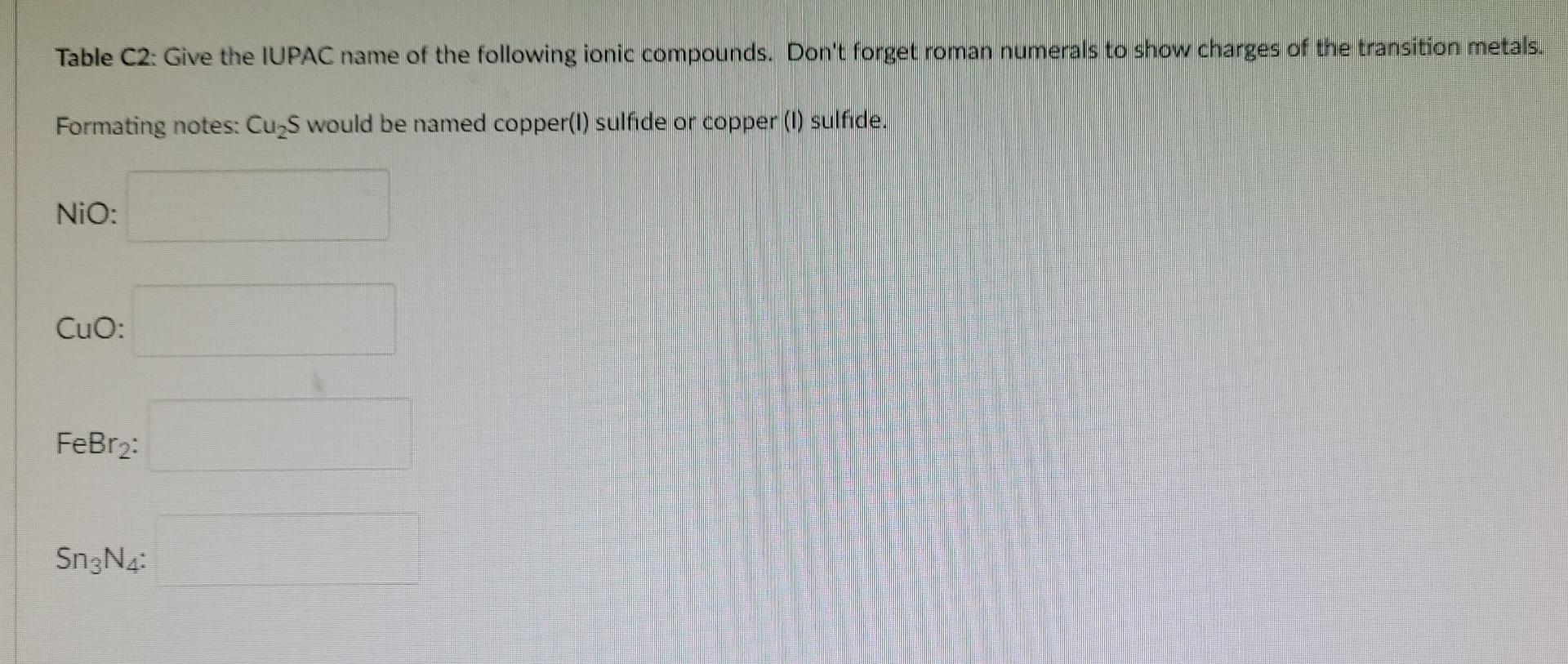 Solved - cation: Cu2+ (or Cu+2) - anion: Cl- (or C11-, Cl-1) | Chegg.com