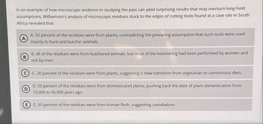 Solved In an example of how microscopic evidence in studying | Chegg.com