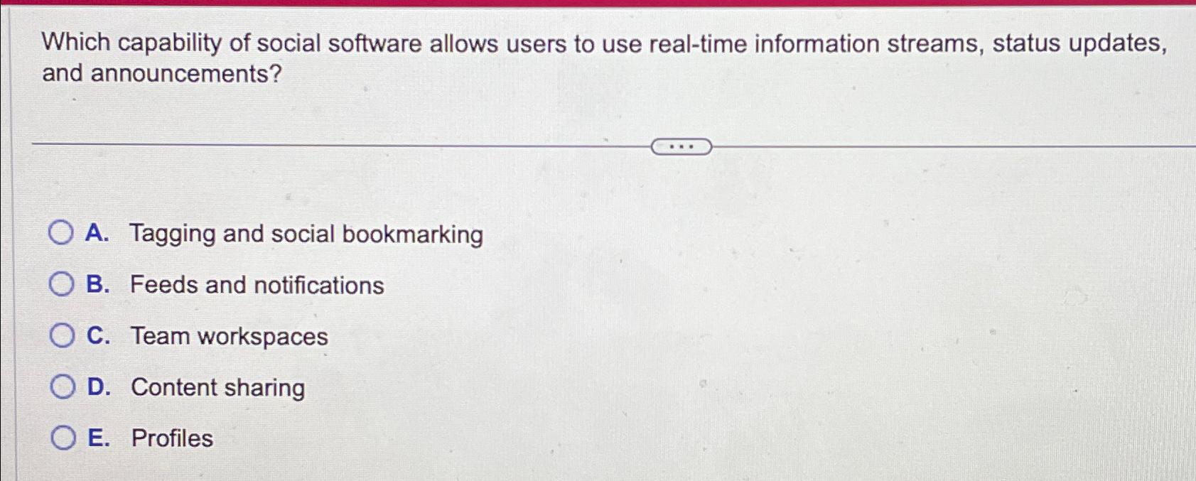 Solved Which capability of social software allows users to | Chegg.com