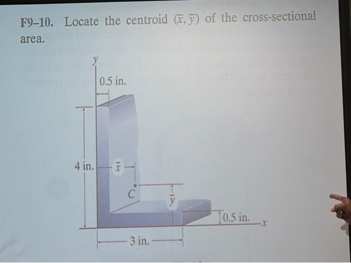 Solved F9-10. Locate the centroid (xˉ,yˉ) of the | Chegg.com