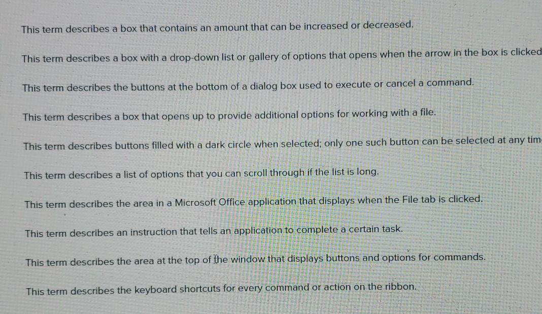 Solved This term describes a box that contains an amount | Chegg.com