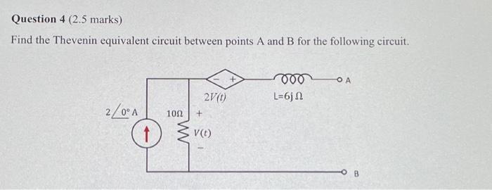 Solved Find the Thevenin equivalent circuit between points A | Chegg.com