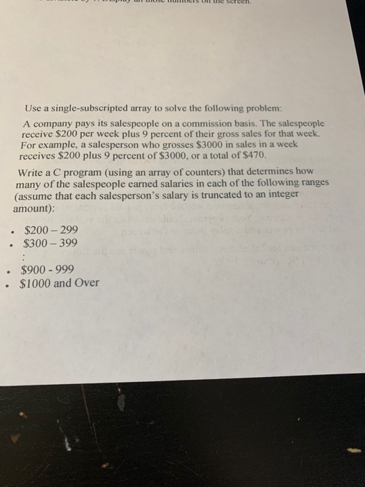 Solved 5 MEISSUTO, Use a single-subscripted array to solve | Chegg.com