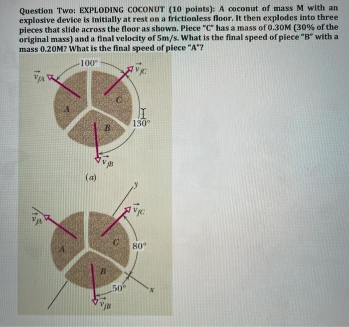 Solved Question Two: EXPLODING COCONUT (10 points): A | Chegg.com