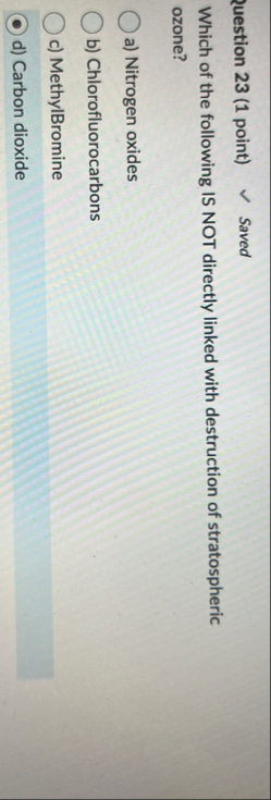 Solved question 23 (1 ﻿point) ﻿SavedWhich of the following | Chegg.com