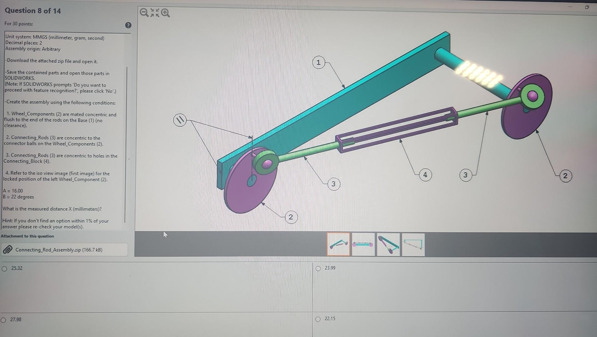 Solved For 30 points: Unit system: MMGS (millimeter, gram, | Chegg.com