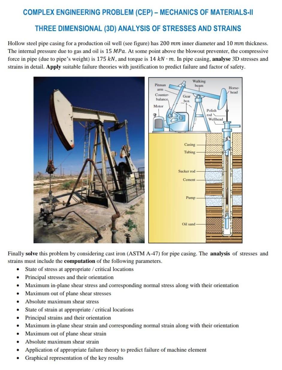 Solved COMPLEX ENGINEERING PROBLEM (CEP) – MECHANICS OF | Chegg.com