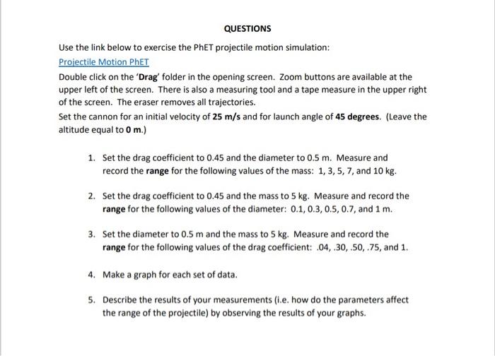 QUESTIONS Use the link below to exercise the PhET | Chegg.com QUESTIONS Use the link below to exercise the PhET | Chegg.com