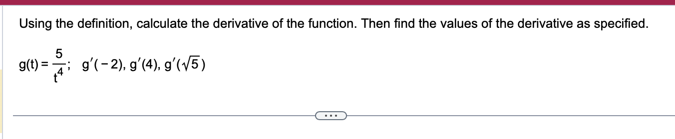 Solved Using the definition, calculate the derivative of the | Chegg.com