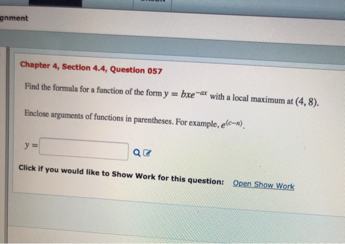 Solved nment Chapter 4, Section 4.4, Question 057 Find the | Chegg.com