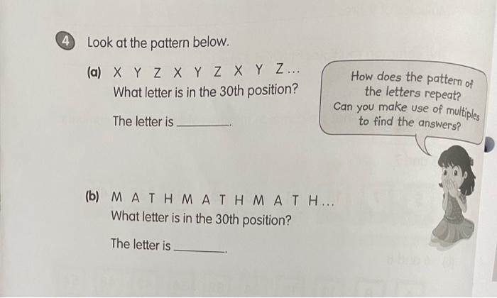 Solved a XYZXYZXYZ How Does The Pattern Of What Letter Is Chegg