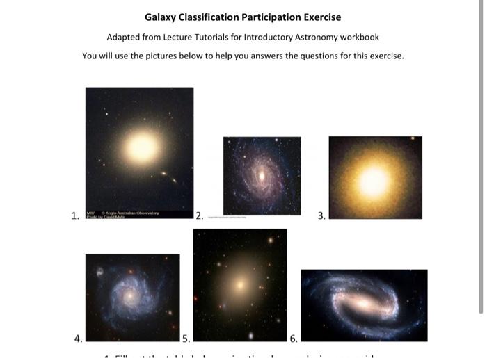 Solved Galaxy Classification Participation Exercise Adapted | Chegg.com