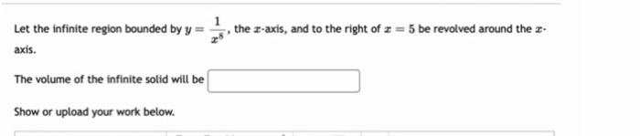 Solved Let the infinite region bounded by \\( | Chegg.com