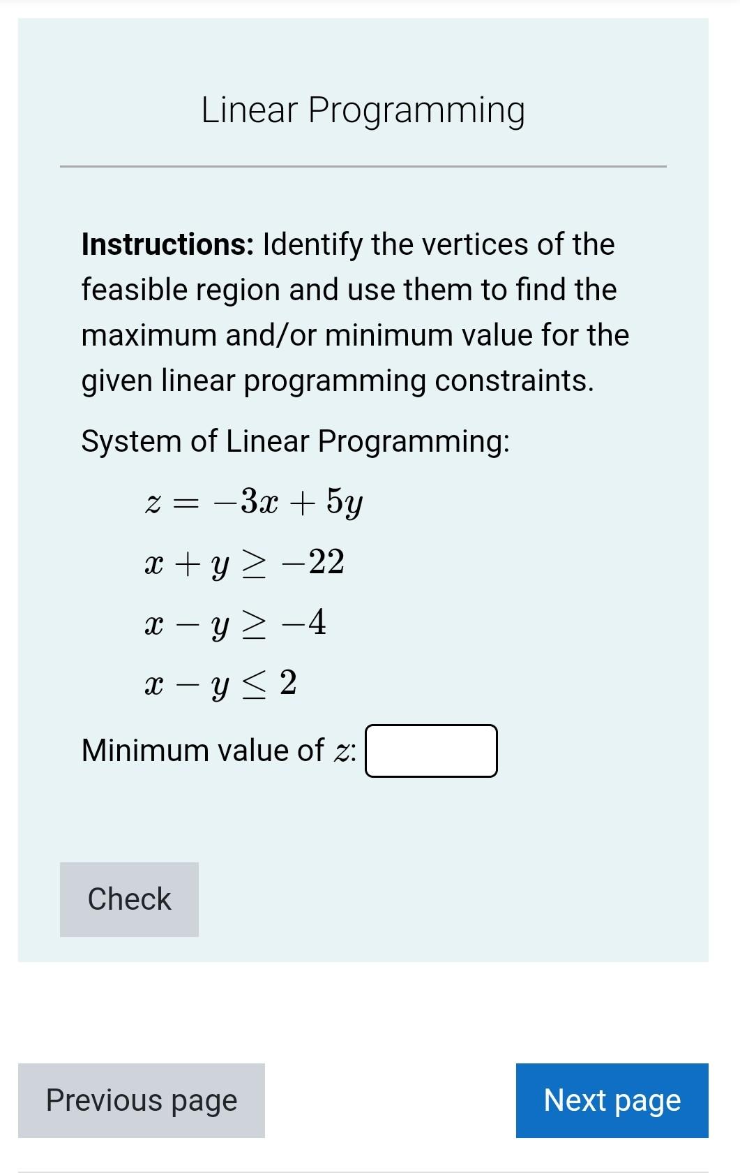 Solved Linear Programming Instructions: Identify the | Chegg.com