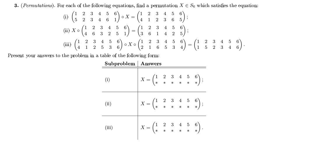 Solved tions). For each of the following equations, find a | Chegg.com