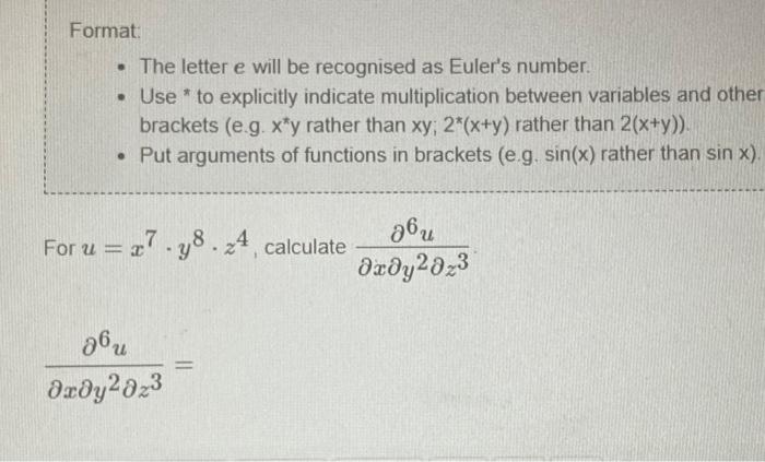 Solved Format: - The letter e will be recognised as Euler's | Chegg.com