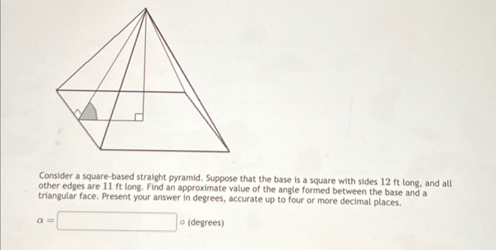 Consider a square-based straight pyramid. Suppose | Chegg.com