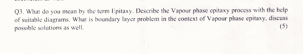 Solved Q3. ﻿What do you mean by the term Epitaxy. Describe | Chegg.com