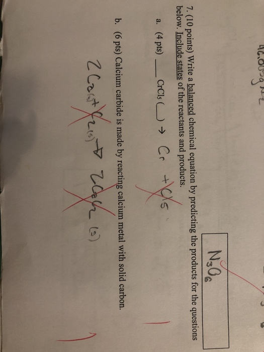 Solved Write a balanced chemical equation by predicting the | Chegg.com