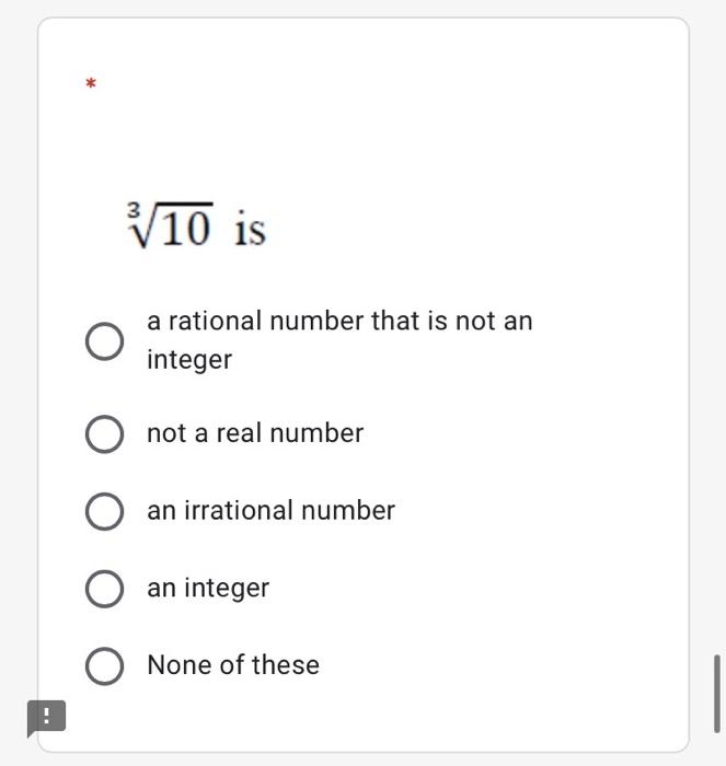 Solved V10 is a rational number that is not an integer not a | Chegg.com