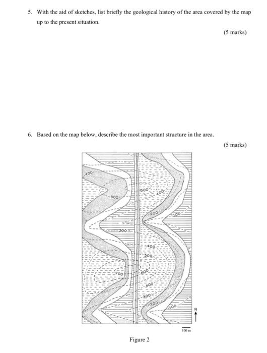 Solved 1. Using contour and strike lines and other geologic | Chegg.com