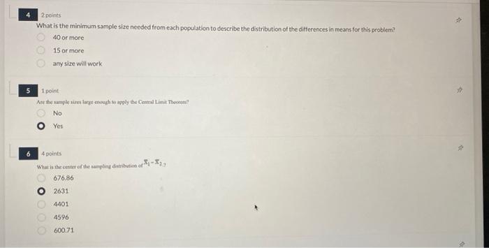 Solved 1 2points Do we have 2 independent simple random | Chegg.com